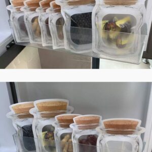 20Pcs Stand Up Clear Front Cork Mason Jar Pattern Zipper Bag Plastic Ziplock Pouch Portable Bottle Shape Food Preservation Smell Proof Packaging Pouches 6.3x4.3+2.3in (16x11+6cm)