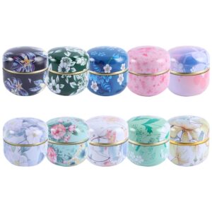 Japanese-Style Tea Cans Candy Snacks Tea Containers, Tinplate Empty Tins Cookie Gift Tins Sealed Storage Canister, Food Storage Small Round Cans (#1)