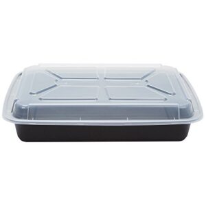 pactiv nc-989-b 58 oz. black rectangular container - 150 / cs