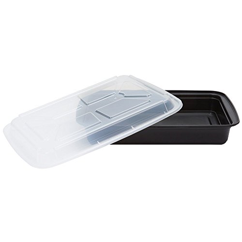 Pactiv NC-989-B 58 Oz. Black Rectangular Container - 150 / CS