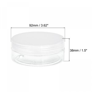 uxcell Round Plastic Jars with Transparent Screw Top Lid, 3oz/ 100ml Wide-mouth Clear Empty Containers for Storage, Organizing, 2Pcs