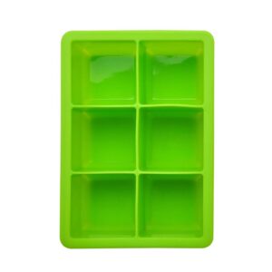 4/6/15grids silicone food ice cube making molds tray jelly diy mold accessories red+6 grid (color : green+6 grid)