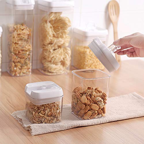 Zerodis Plastic Food Storage Container Airtight Cereal Jar Dried Fruit Jam Leak Proof Storage Box Easy Lock Lids To Keep, PP (d)