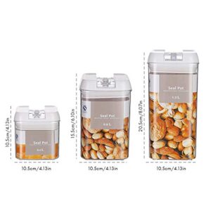 Zerodis Plastic Food Storage Container Airtight Cereal Jar Dried Fruit Jam Leak Proof Storage Box Easy Lock Lids To Keep, PP (d)