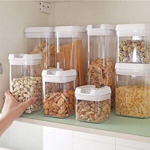 Zerodis Plastic Food Storage Container Airtight Cereal Jar Dried Fruit Jam Leak Proof Storage Box Easy Lock Lids To Keep, PP (d)