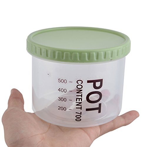 Qtqgoitem Plastic Kitchenware Round Shaped Food Cereal Soybean Crisper Storage Container Pale Green (model: 2d4 0ad aef 3f7 0ae)