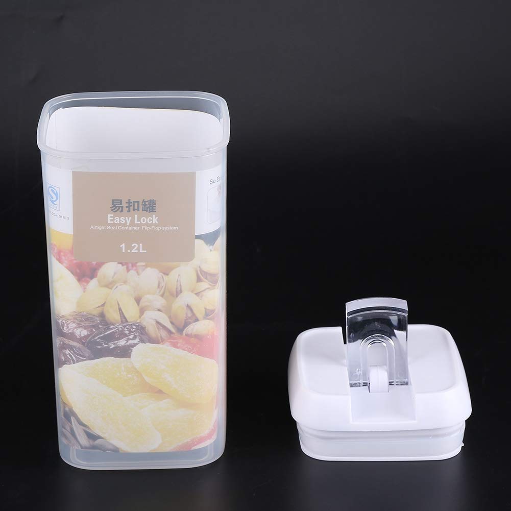 ZPSHYD Plastic Food Storage Containers, 3 Models Sealed Food Storage Box Cereal Nuts Cereal Transparent Container Kitchen Accessories(big1.2L)