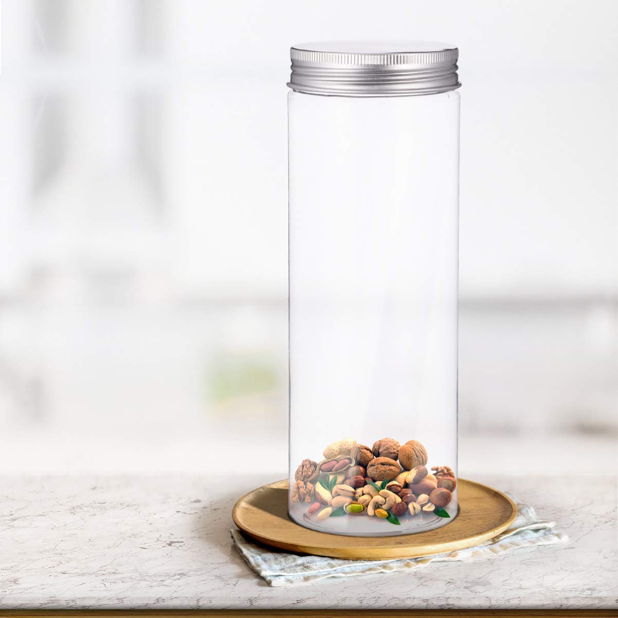 Cabilock Transparent Food Storage Jar sealing containers cereal kitchen glass containers with lids flour and sugar containers airtight rice container jars the pet transparent bottle canned