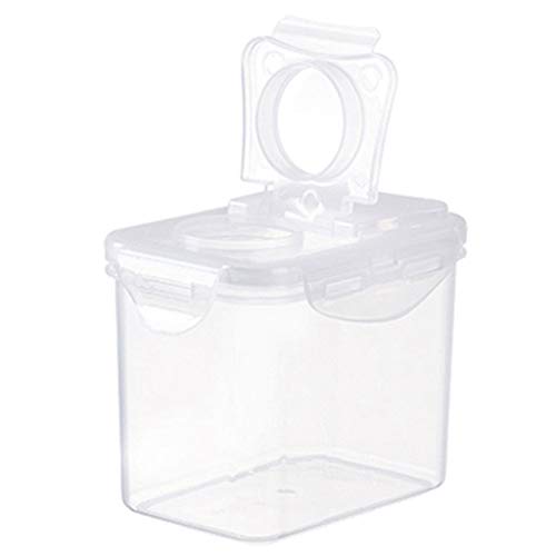 Kitchen Storage Box Sealing Food Preservation Plastic Fresh Pot Container,Transparent Moisture-Proof Plastic Cereal Containers with Easy Lock Lids (1 L)