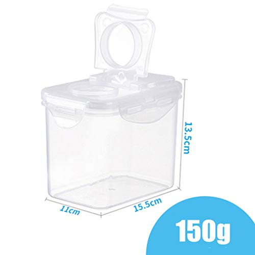 Kitchen Storage Box Sealing Food Preservation Plastic Fresh Pot Container,Transparent Moisture-Proof Plastic Cereal Containers with Easy Lock Lids (1 L)