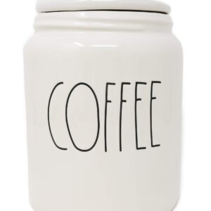 Rae Dunn By Magenta COFFEE Ceramic LL Medium 8 x 5 Canister (White)