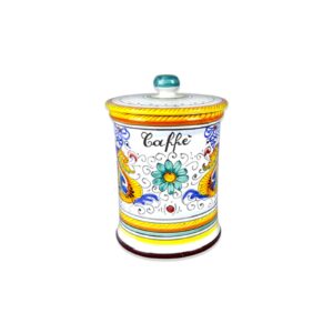 gute deruta italy raffaellesco coffee jar | handcrafted & handpainted italian ceramics | authentic italian pottery handmade in deruta, italy