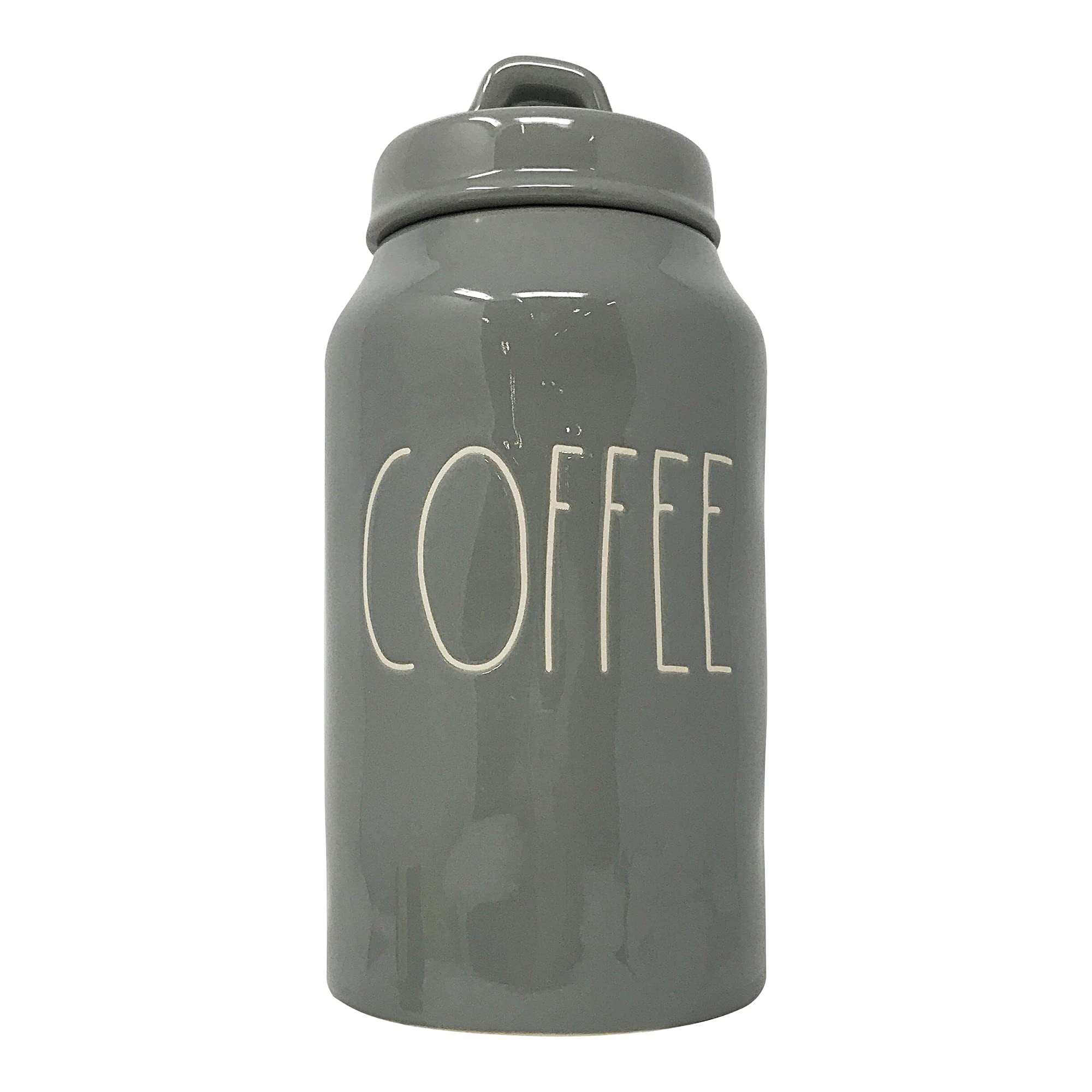 Rae Dunn by Magenta Ceramic Food Storage Canisters (9.5" in Height, Coffee/Grey/White Font)