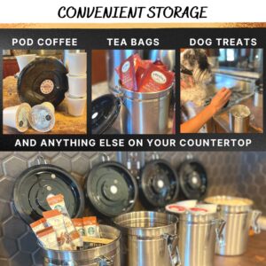 Sippin’It Coffee Canister Medium – Coffee Storage Container Airtight for Fresher Beans and Grounds – Date Tracker, CO2 Release valve and bonus spoon