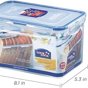 LOCK & LOCK Easy Essentials Food Lids/Pantry Storage/Airtight Containers, BPA Free, Rectangle - 8 Cup - for Cookies, Clear