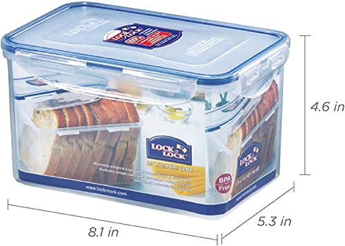 LOCK & LOCK Easy Essentials Food Lids/Pantry Storage/Airtight Containers, BPA Free, Rectangle - 8 Cup - for Cookies, Clear