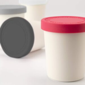 Tovolo Stackable Sweet Treat Ice Cream Tub with Tight-Fitting Silicone Lid Freezer Storage Container for Sorbet & Gelato, BPA-Free & Dishwasher-Safe, 1-Quart, Cayenne