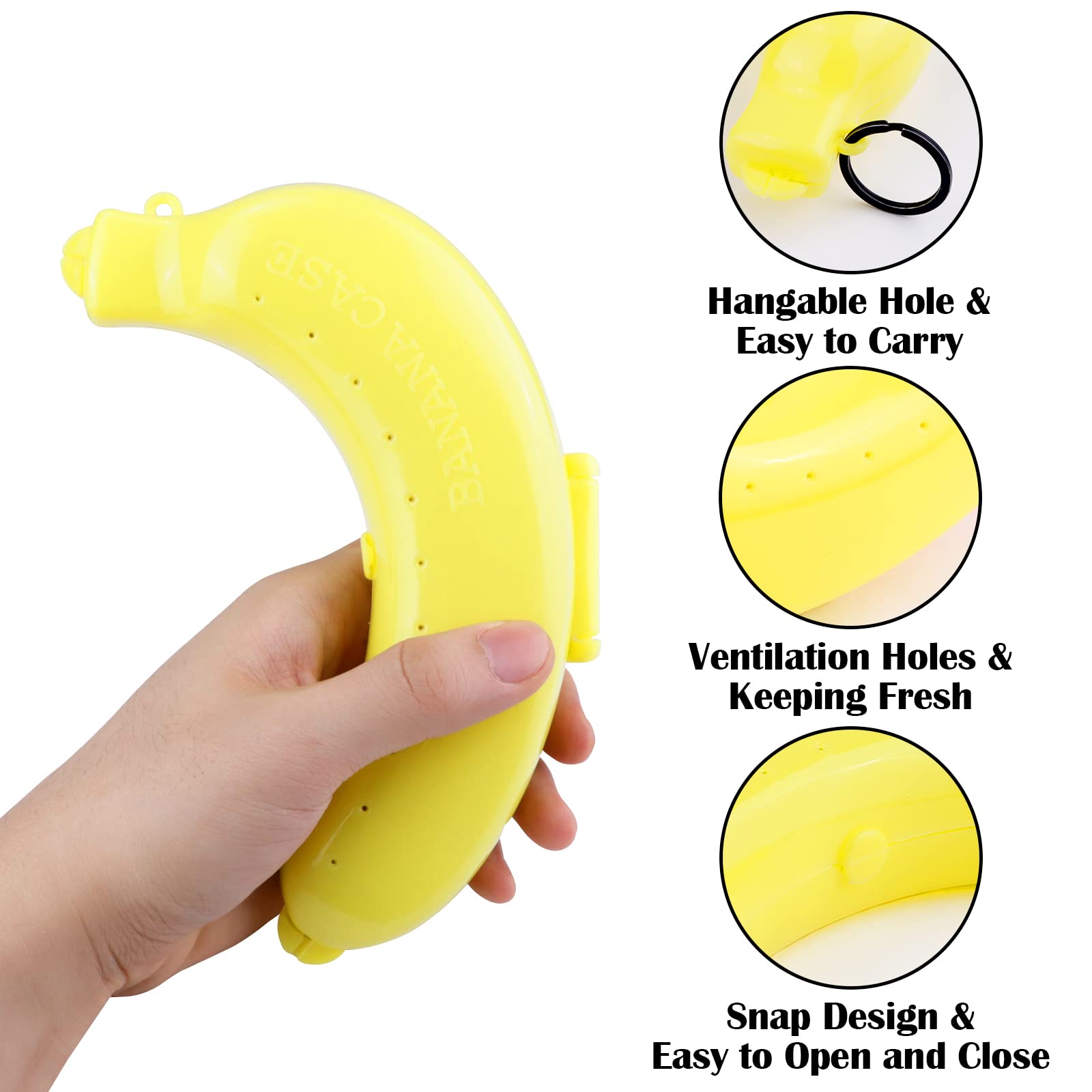 DIBALIYI 3 Pack Banana Case, Banana Saver BFA-Free, Banana Container Outdoor Travel, Plastic Banana Protector Box, Banana Case for Lunch Box, Storage Covers for Fruits freshness