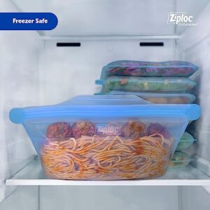 Ziploc Endurables Large Pouch and Medium Container, Reusable Silicone Bags and Food Storage Meal Prep Containers for Freezer, Oven, and Microwave, Dishwasher Safe