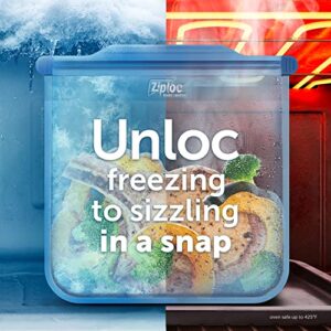 Ziploc Endurables Large Pouch and Medium Container, Reusable Silicone Bags and Food Storage Meal Prep Containers for Freezer, Oven, and Microwave, Dishwasher Safe