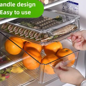 Mytkoj Refrigerator Organizer Bins,Stackable Refrigerator Organizer,Refrigerator Organizer Bins with Lids Sets,use for Food,Fruits,Drinks,Vegetable Storage (10pack)