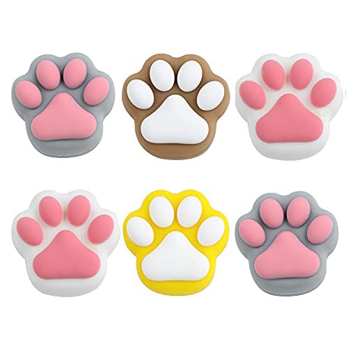 YHSWE 6pcs 3ml Cat Paw Non-stick Food Grade Silicone Wax Container with Carving Multi Use Silicone Jars for Wax, Essential Oil, Lip Balm, Shatter, Spices, Multicolor