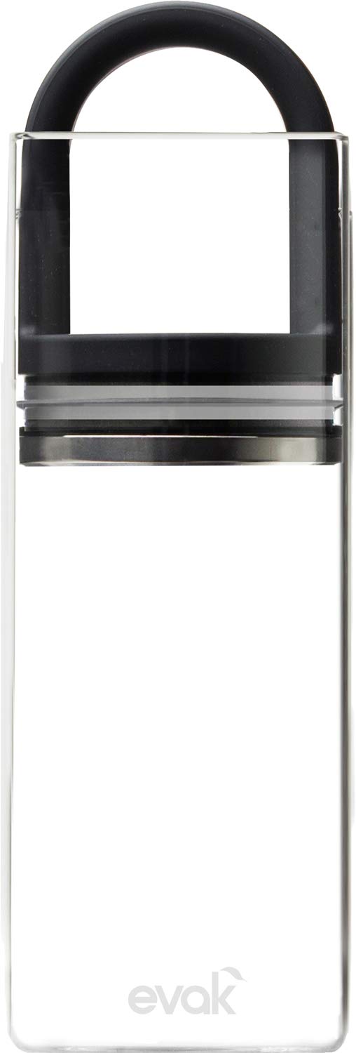 Prepara Evak Classic Glass Food Storage, 46 Ounce, Black