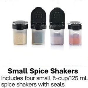 Tupperware MODULAR MATES Small SPICE SET of 4 NEW Black Seals