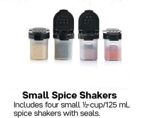 Tupperware MODULAR MATES Small SPICE SET of 4 NEW Black Seals