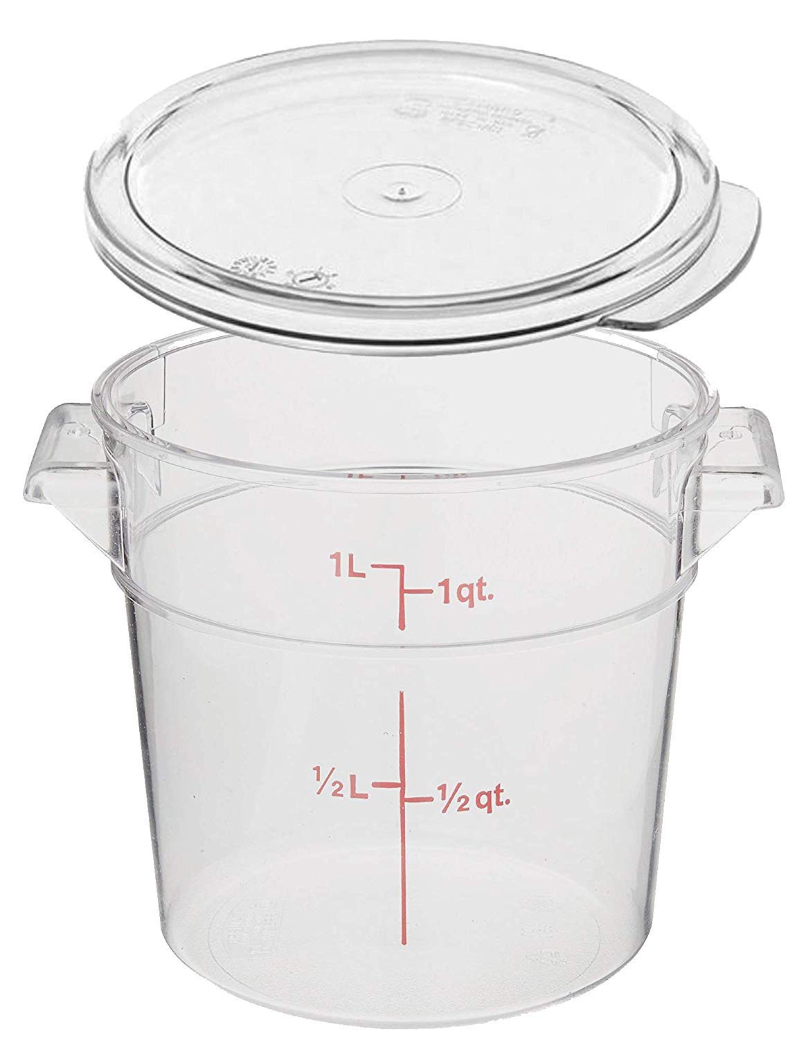 Cambro Three 1 Quart Polycarbonate Clear Round Containers With 3 Lids Bundle