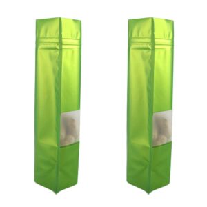 QQ Studio 100 Matte Metallic Color with Frosted Window Display Stand-Up Resealable QuickQlick Bags (3.9" x 5.9", Matte Green)