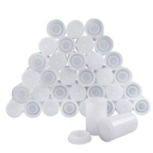 35mm film canisters with caps (35 pack) plastic white empty film canister case bulk with lids storage reel containers for storing film, small accessories, beads