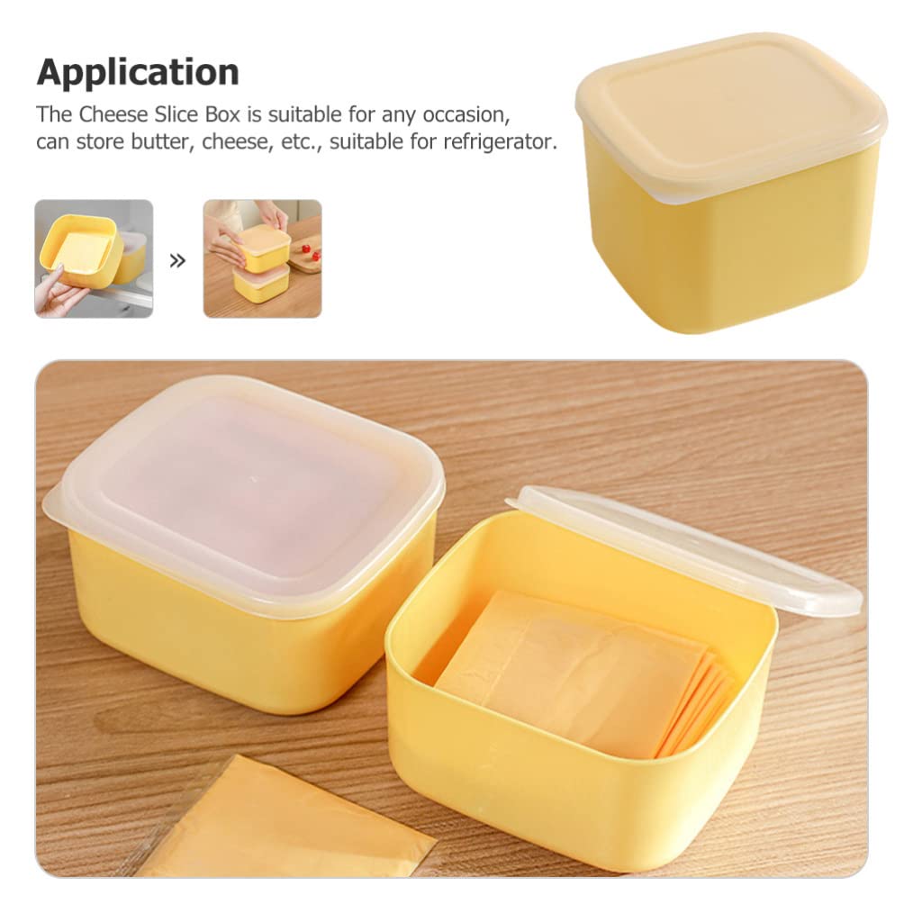 Luxshiny Cheese Storage Container Cheese Slice Holder Cheese Saver Keeper with Lid Meal Prep Food Organizer Airtight Keep Cheese Fresh for Fridge Bento Lunch Box S