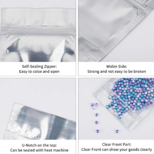 LOKQING 200 PCS 5x8 Inches Resealable Mylar Bags Stand Up Foil Bags and 100 PCS 6x9 Inches Mylar bags for Food Storage