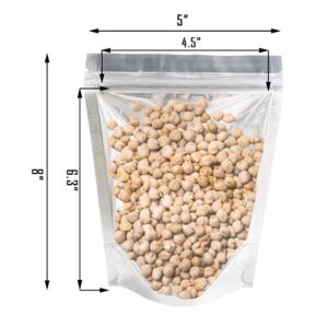 LOKQING 200 PCS 5x8 Inches Resealable Mylar Bags Stand Up Foil Bags and 100 PCS 6x9 Inches Mylar bags for Food Storage