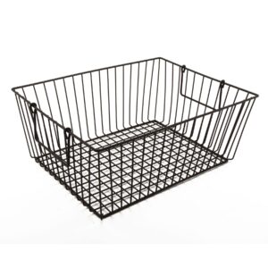 g.e.t. wb-314-mg heavy duty iron wire utility storage basket / bin with handles, 10" x 5" x 7"