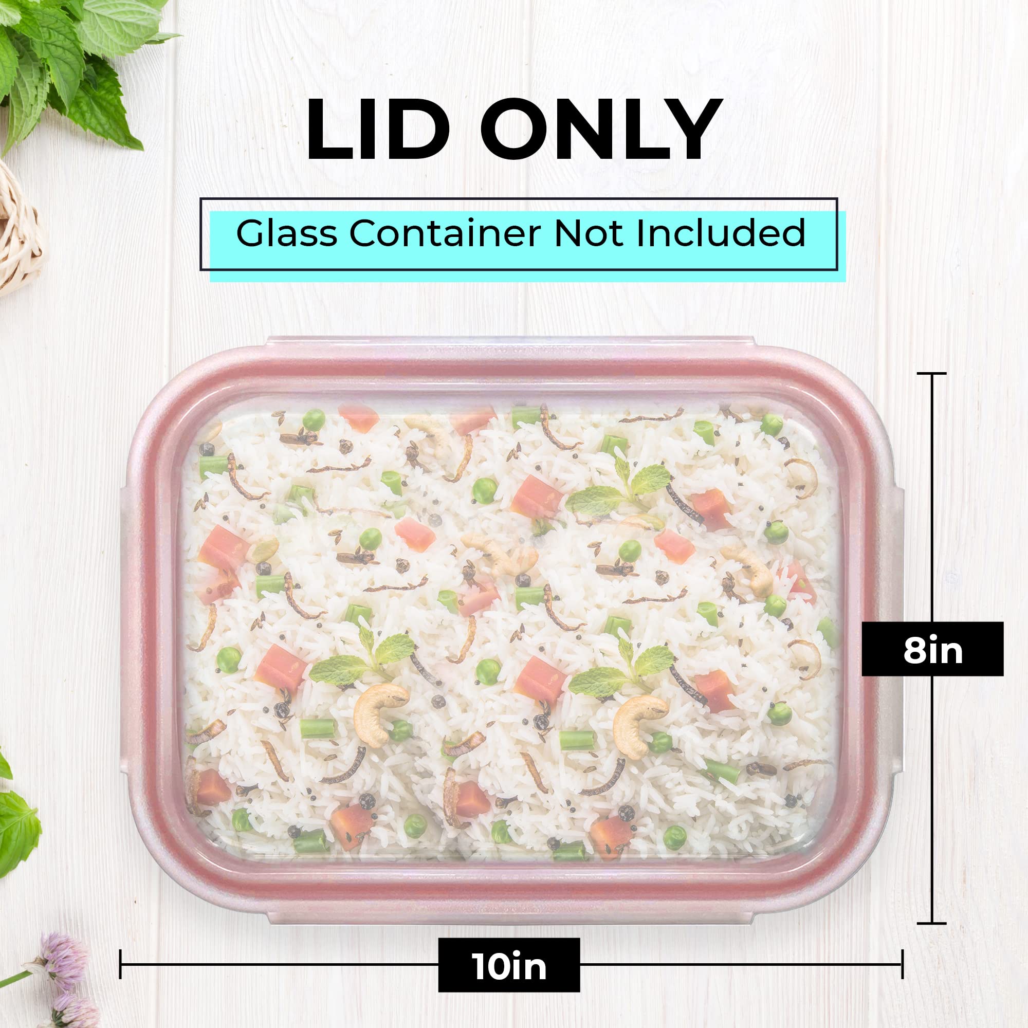 Razab 3300ML (3300 ml/ 112 oz) Glass Red Food Storage Container - LID Only