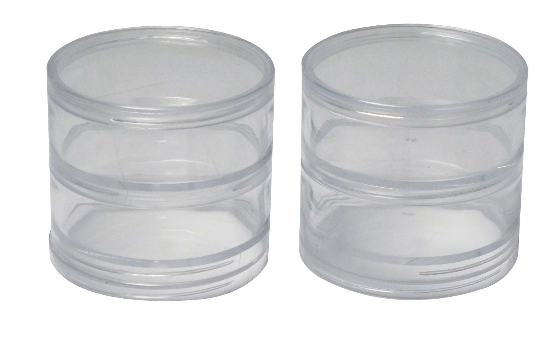 SE 2-3/4" Clear Plastic Storage Containers with Stackable Screw-On Lids (4 PC.) - 87446BB