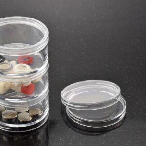 SE 2-3/4" Clear Plastic Storage Containers with Stackable Screw-On Lids (4 PC.) - 87446BB