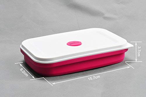 Sailing Premium Collapsible Silicone Lunch Box/Container, Super Convenient Stackable Food Storage Containers, Material Safe (Set of 4 with Silicone Cover, Multi Color)