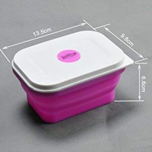 Sailing Premium Collapsible Silicone Lunch Box/Container, Super Convenient Stackable Food Storage Containers, Material Safe (Set of 4 with Silicone Cover, Multi Color)