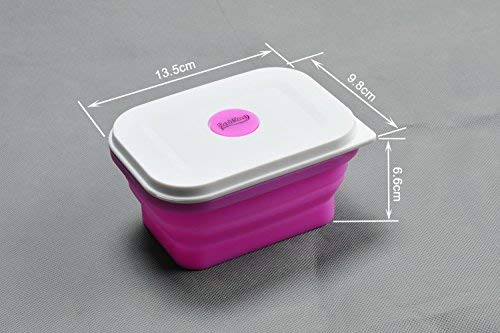 Sailing Premium Collapsible Silicone Lunch Box/Container, Super Convenient Stackable Food Storage Containers, Material Safe (Set of 4 with Silicone Cover, Multi Color)