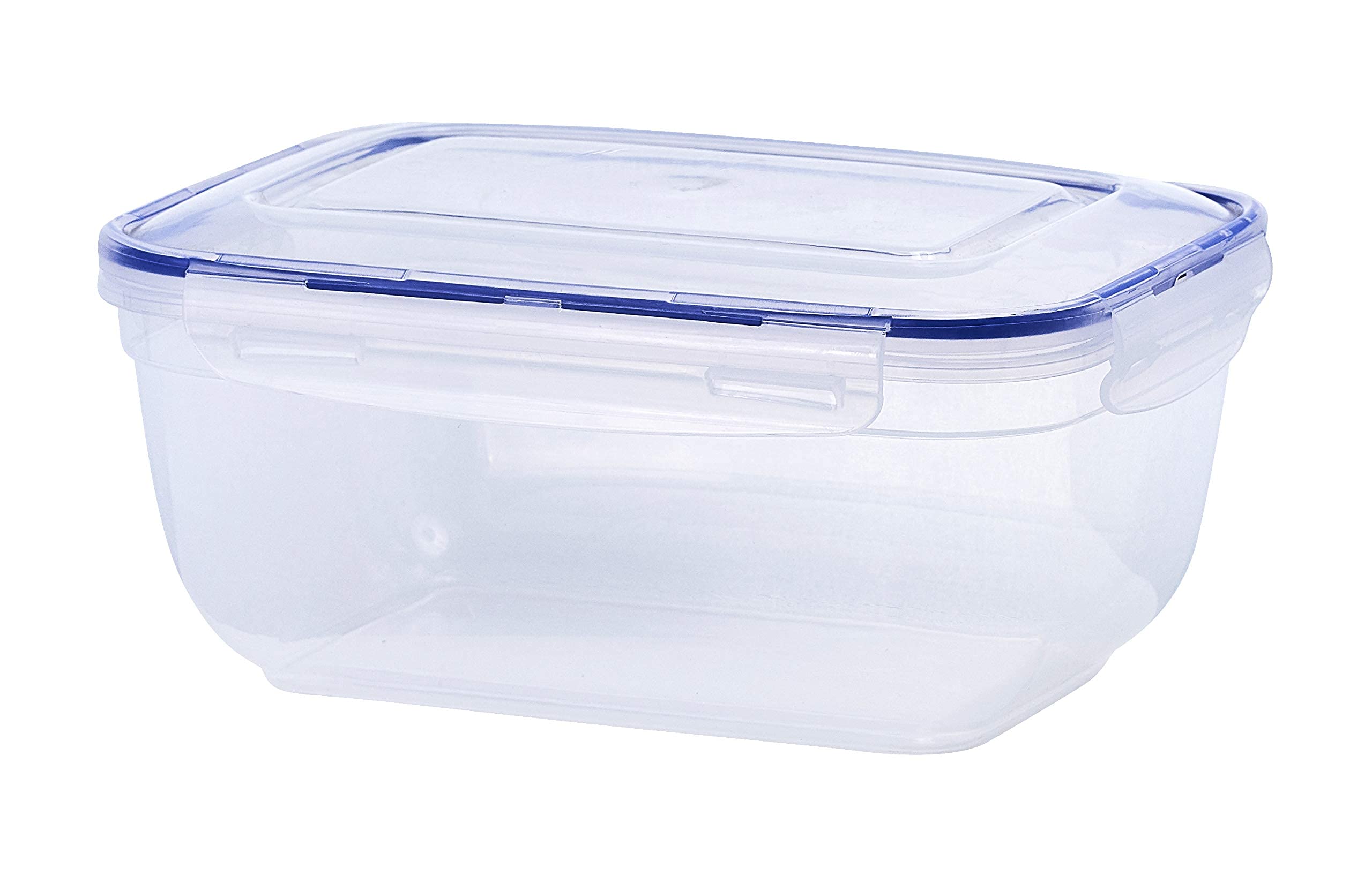 Superio Pack of 4 Plastic Food Storage Containers with airtight Lid for Pantry, Fridge- 80 Oz- BPA Free, Leakproof Sealed Container- Microwave, Dishwasher and Freezer Safe, Clear (Clear)