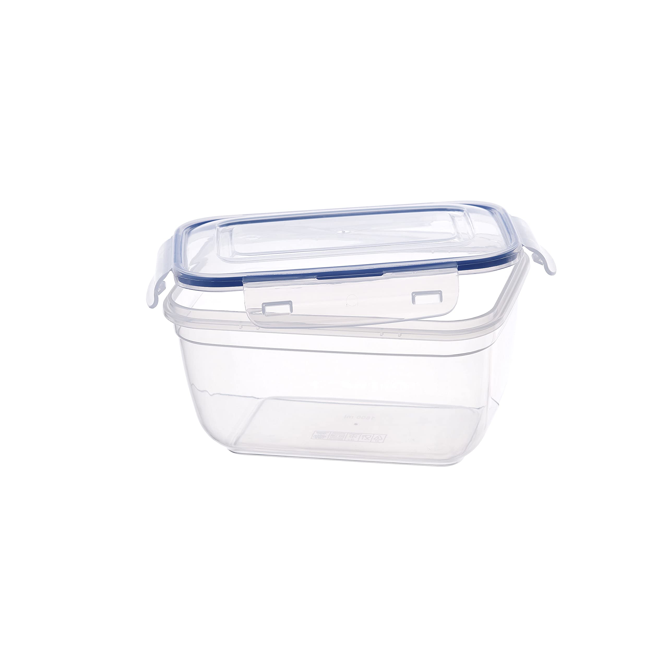 Superio Pack of 4 Plastic Food Storage Containers with airtight Lid for Pantry, Fridge- 80 Oz- BPA Free, Leakproof Sealed Container- Microwave, Dishwasher and Freezer Safe, Clear (Clear)