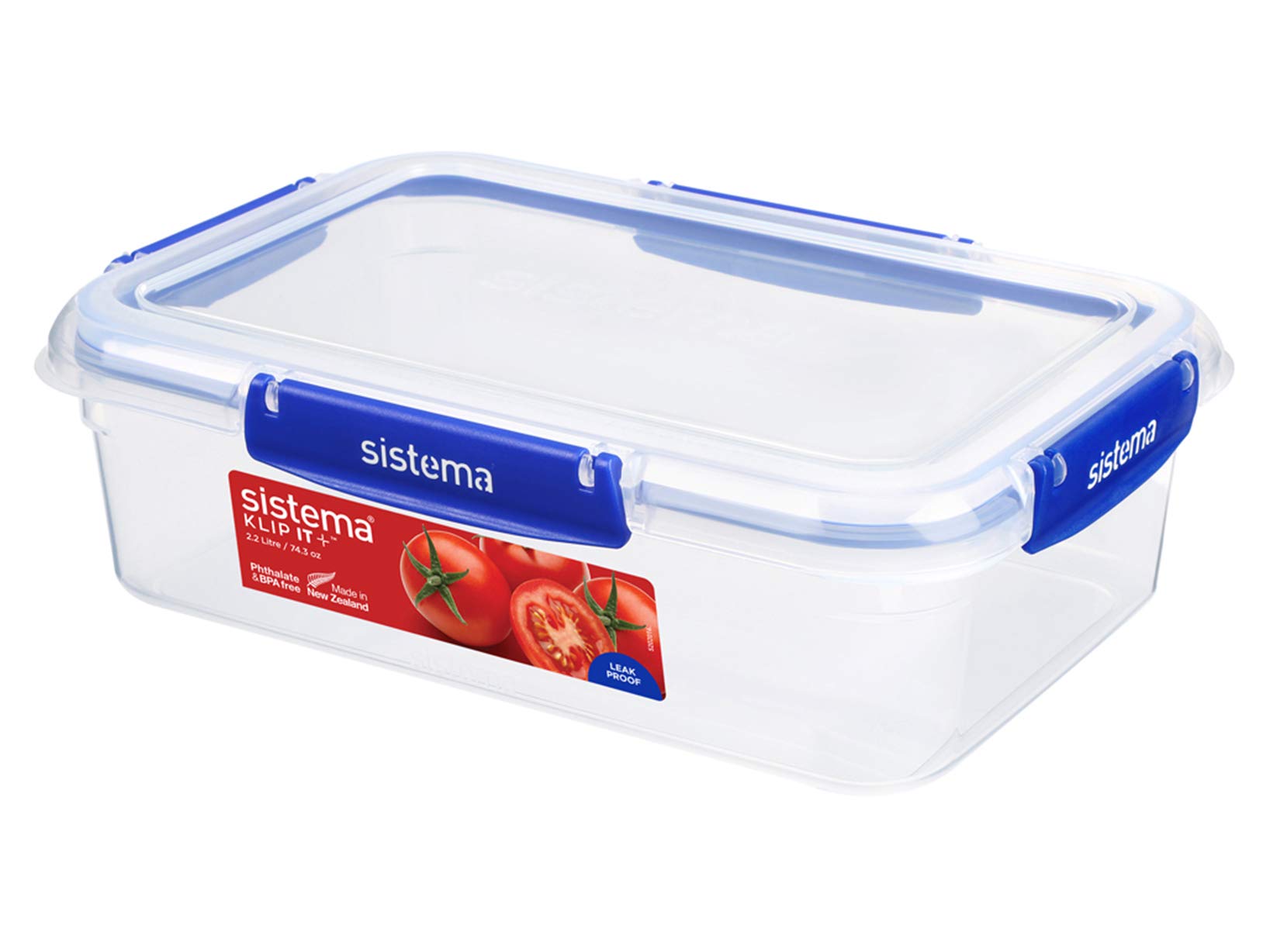 Sistema KLIP IT PLUS Food Storage Container | 2.2 Litre Leak-Proof, Stackable & Airtight Fridge/Freezer Food Boxes | BPA-Free Plastic | Recyclable with TerraCycle® | 1 Count