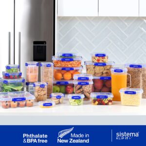 Sistema KLIP IT PLUS Food Storage Container | 2.2 Litre Leak-Proof, Stackable & Airtight Fridge/Freezer Food Boxes | BPA-Free Plastic | Recyclable with TerraCycle® | 1 Count