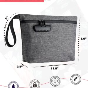 SafeDelux Storage Bag with Combination Lock and Aluminum Storage Jar