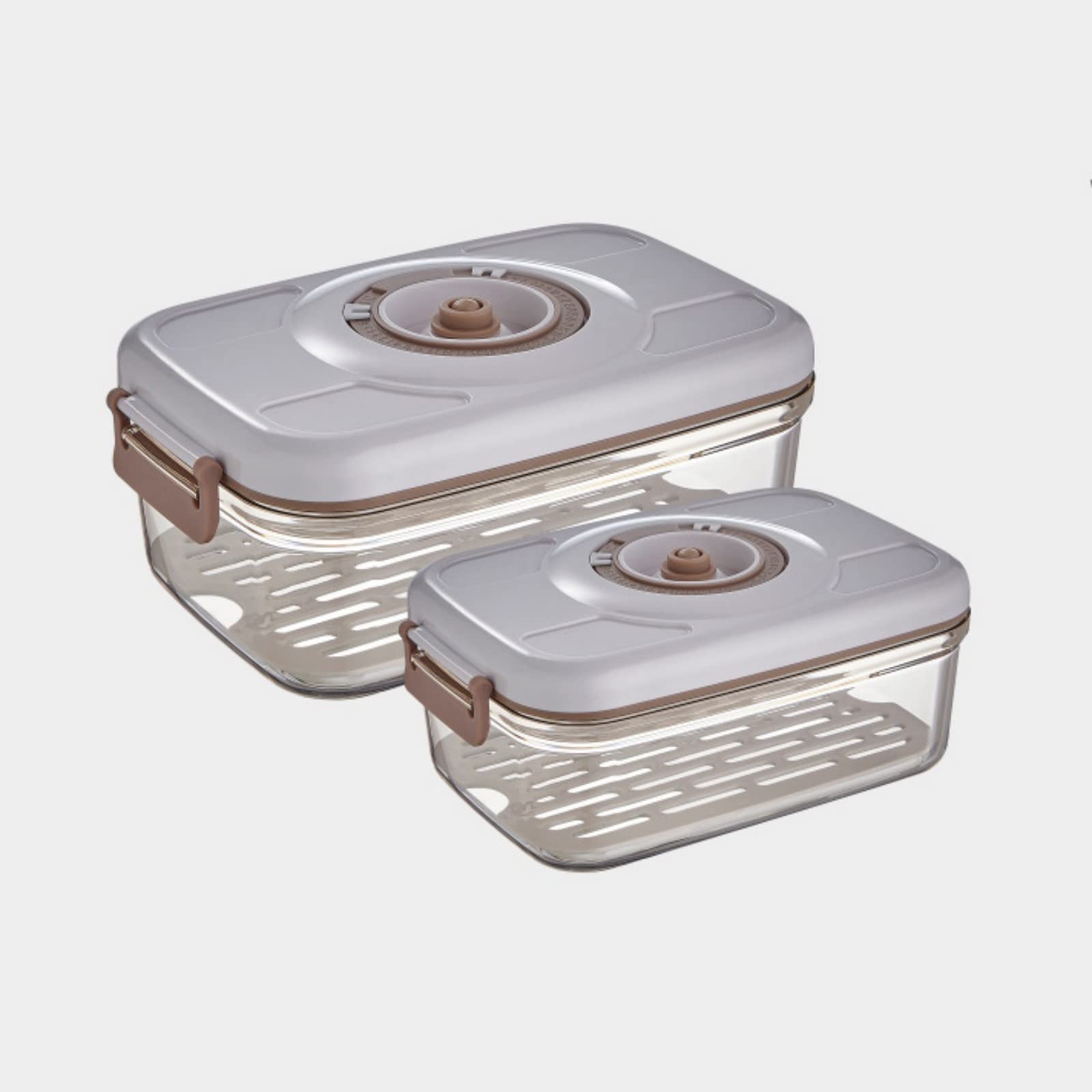 Refrigerator Organizer with Vacuum Food Storage Container Set (2) Free Vacuum Pump