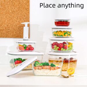 Refrigerator Organizer with Vacuum Food Storage Container Set (2) Free Vacuum Pump