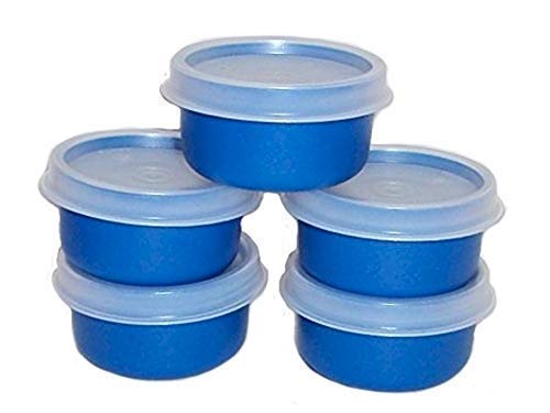 Tupperware Smidget Container 1oz Set of 5 Blue